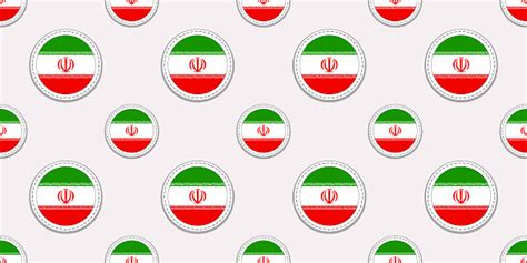 이란 라운드 플래그 완벽 한 패턴입니다 페르시아 배경입니다 벡터 원 아이콘입니다 기하학적 기호 스티커입니다 스포츠 페이지 게임