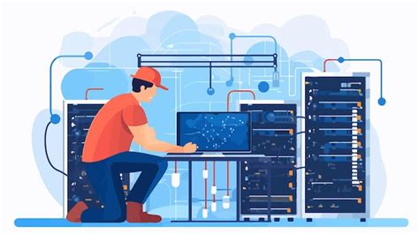 Professional Engineer Repairing Server And Adjusting Network Connections Premium Ai Generated