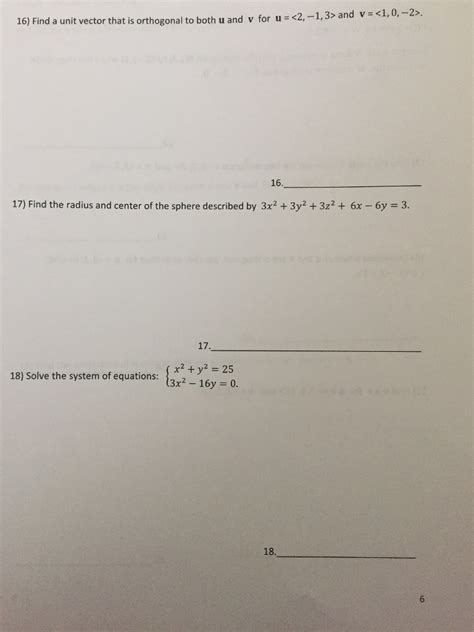 solved 16 find a unit vector that is orthogonal to both u