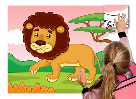 Giant Coloring Poster Lion Free Printable Papercraft Templates