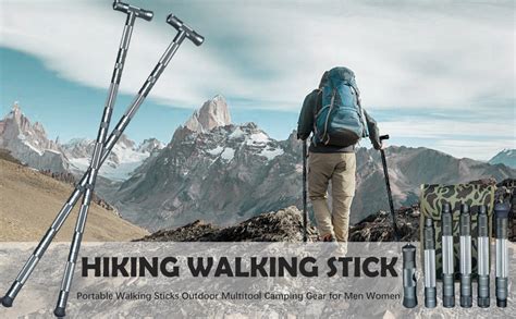 Autuveen Hiking Tactical Stick Walking Staffportable