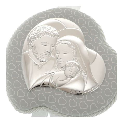 Емблематично сърце на Светото семейство посребрено 9 5 см Emag Bg