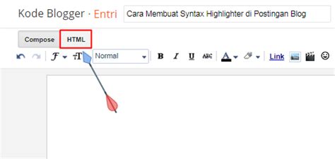 Cara Membuat Syntax Highlighter Di Postingan Blog Kode Blogger
