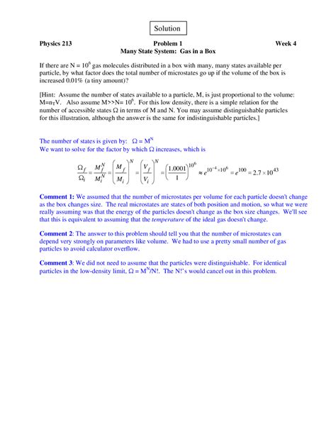 Assignment 4 Solutions Thermal Physics Phys 213 Docsity