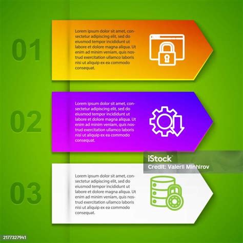 세트 라인 Ssl 비용 절감 서버 보안 잠금 및 돋보기 및 장비로 사이트를 보호하십시오 비즈니스 인포 그래픽 템플릿 벡터 0명에 대한 스톡 벡터 아트 및 기타