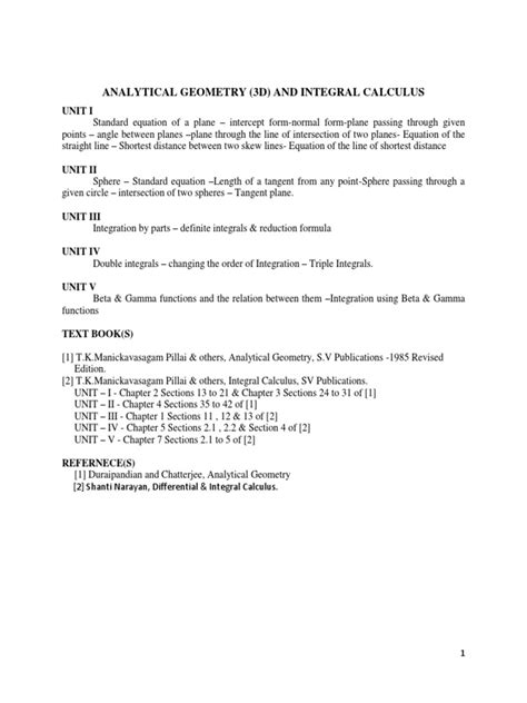 Analytical Geometry 3 D Integral Calculus Pdf Line Geometry