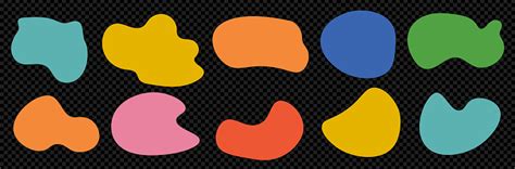 투명한 배경에 다양한 색상의 유기적으로 흐르는 모양 집합입니다 트렌디한 컨템포러리 일러스트레이션 요소 0명에 대한 스톡 벡터 아트 및 기타 이미지 Istock