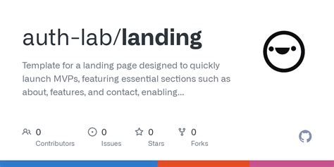 GitHub Auth Lab Landing Template For A Landing Page Designed To Quickly Launch MVPs