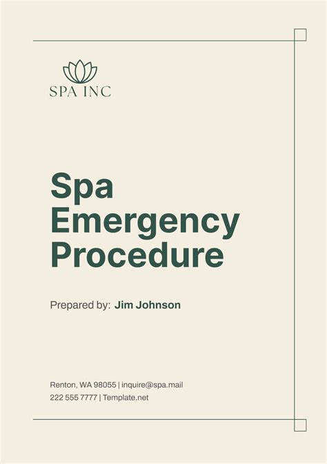 Free Spa Emergency Procedure Template To Edit Online