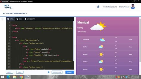 Bhanuprasad Vadla On Linkedin Weatherreportsection Nxtwave