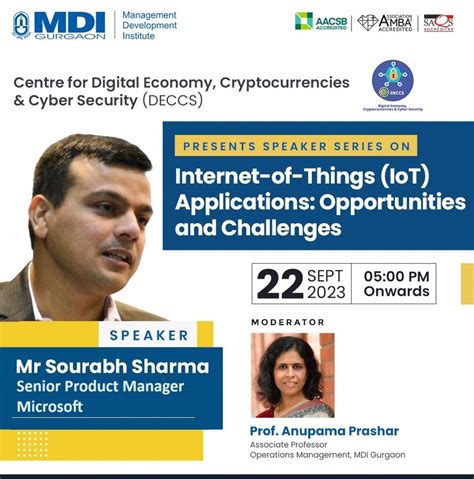 Management Development Institute Gurgaon On Linkedin Speaker Topic Iot Meeting Deccs