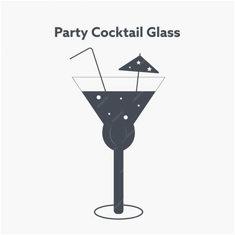 Verre à Cocktail Parti Dessin Sur Fond Blanc Vecteur Dicône