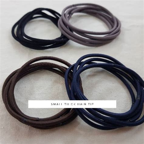 Jual Small Thick Hair Tie Ikatkaret Rambut Polos Tipis Shopee