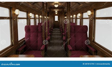 Vintage Passenger Coach Train In Retro Style Three Different Options