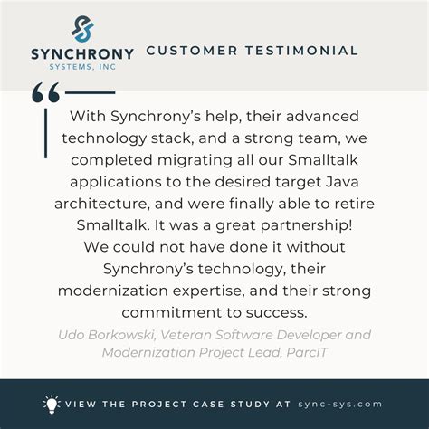 Synchrony Systems Inc On Linkedin Smalltalkmodernization