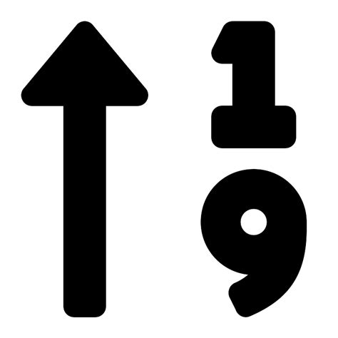 Sort Numeric Up Vector Svg Icon Svg Repo