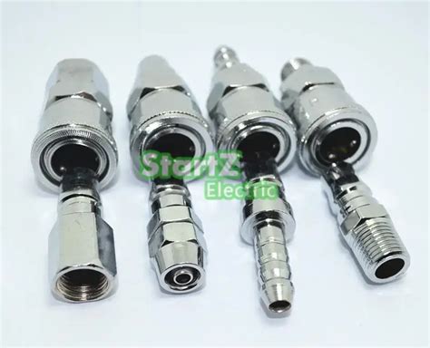 공압 공기 압축기 호스 퀵 커플러 플러그 소켓 커넥터 세트 14 인치 8 개hose Quick Couplerpneumatic Airquick Coupler