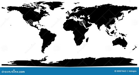 World Map Equirectangular Grid Stock Vector Illustration Of
