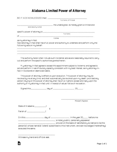 Free Alabama Motor Vehicle Power Of Attorney Form Mvt 5 13 Pdf Eforms