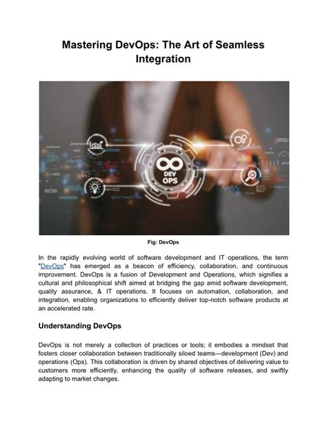 Ppt Mastering Devops The Art Of Seamless Integration Powerpoint Presentation Id 13399383