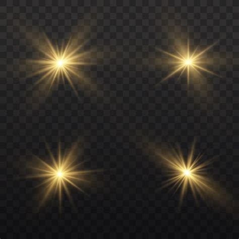 밝은 별의 집합입니다 반짝이는 마법의 먼지 입자 반짝임 프리미엄 벡터