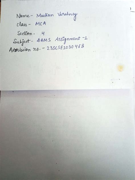 Dbms Assignment 1 Muskan Varshney Mca 4 Compressed Pdf Data