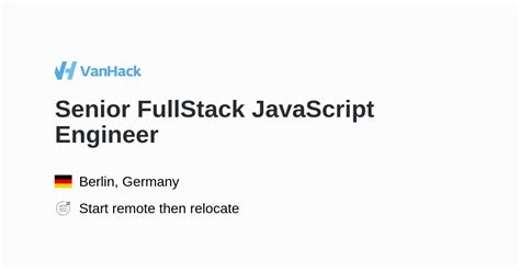 Senior Fullstack Javascript Engineer Vanhack