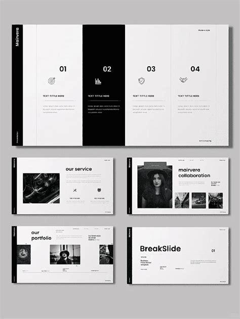 极简排版｜黑白冷淡风通用ppt模板 花瓣网