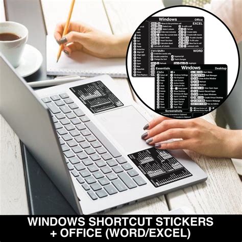 Snapklik Microsoft Windows Word Excel Quick Reference Guide Keyboard Shortcut Stickers
