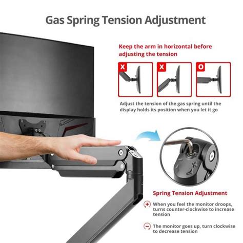 Monitor Mounts With Gas Spring Adjustment For Ergonomic Workspace Techsyncrhon