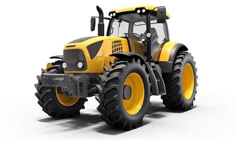 Premium Ai Image Yellow Tractor On A White Background