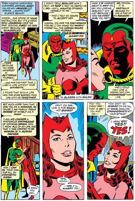 The Love Story Of Scarlet Witch And Vision Marvel Vision Marvel Comics Vision Comic