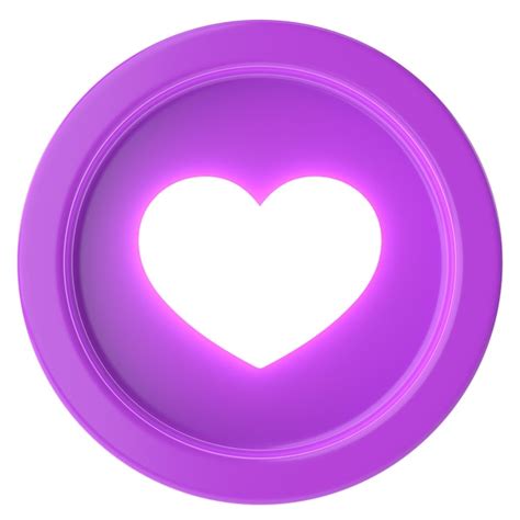 Premium Photo Love Button Heart Icon 3d Illustration