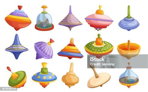 소용돌이 세트 나무 또는 금속으로 만든 간단한 회전 장난감 흰색 배경에 격리 만화 아이콘 금속에 대한 스톡 벡터 아트 및 기타 이미지 Istock