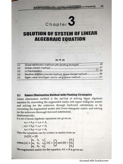 Solution Of System Of Linear Algebraic Equations Pdf