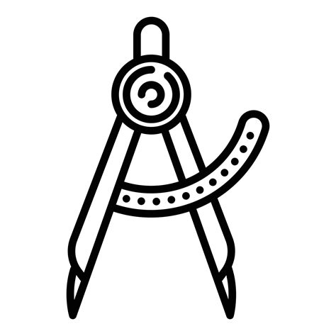 School Steel Compass Icon Outline Style 14317072 Vector Art At Vecteezy
