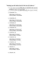 Working With Subnet Masks And Network Addresses A Comprehensive Course Hero