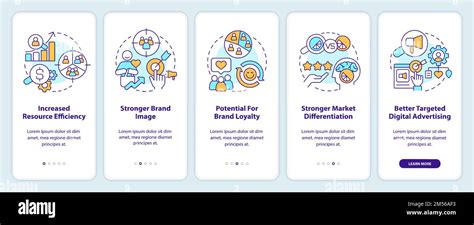 Benefits Of Market Segmentation Onboarding Mobile App Screen Stock Vector Image And Art Alamy