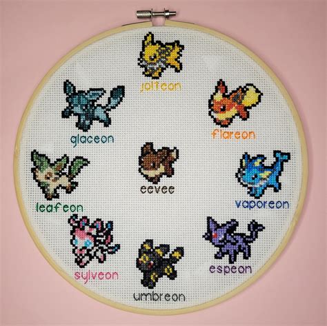 Eevee Evolution Cross Stitch Pattern Pdf Pokemon Pattern Instant Download Etsy