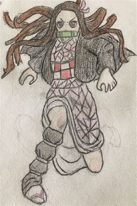 Nezuko Kamado Drawing Drawings Color Art