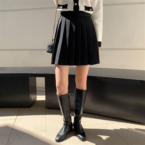 아뜨랑스 먼스 바지 안감 플리츠 스커트 치마 가을치마 속바지 치마 Sk6032