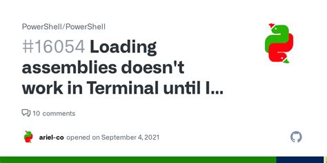 Loading Assemblies Doesnt Work In Terminal Until I Press Tab On The