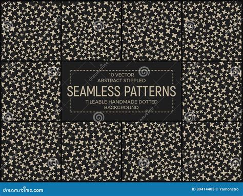 Vector Abstract Stippled Seamless Patterns Stock Vector Illustration Of Plain Retro 89414403