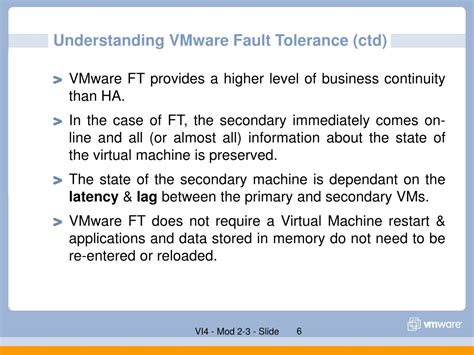 PPT VMware Fault Tolerance For Continuous Availability PowerPoint Presentation ID