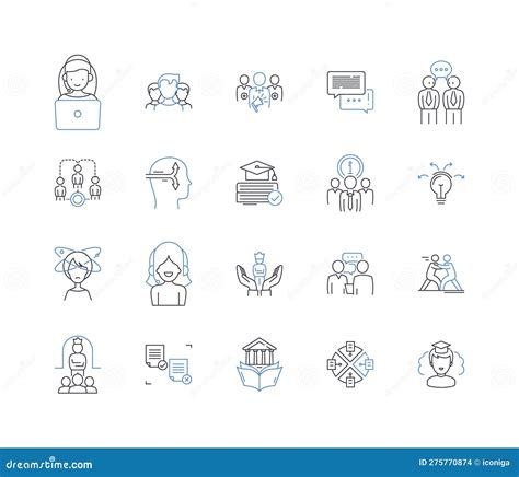 Time Management And Productivity Line Icons Collection Efficiency