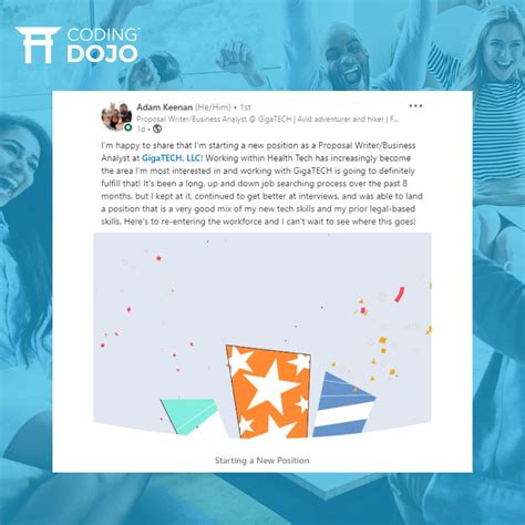 coding dojo on linkedin congratulations to our dojo alum adam for landing a new role we can t…