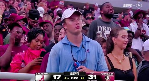 Furious Alabama Fan Caught Performing Disgusting Gesture On Live Tv