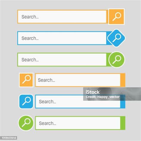 검색 바의 크리에이 티브 벡터 일러스트 레이 션 상자 단추를 합니다 Ui와 Ux 인터페이스 템플릿 배경에 고립입니다 웹 사이트 아트 디자인입니다 추상 개념 그래픽 요소 0