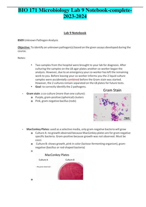 bio 171 microbiology lab 9 notebook complete bio 171 stuvia nl