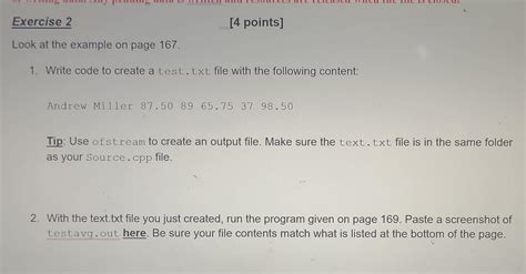 Solved Tip Use Of Stream To Create An Output File Make